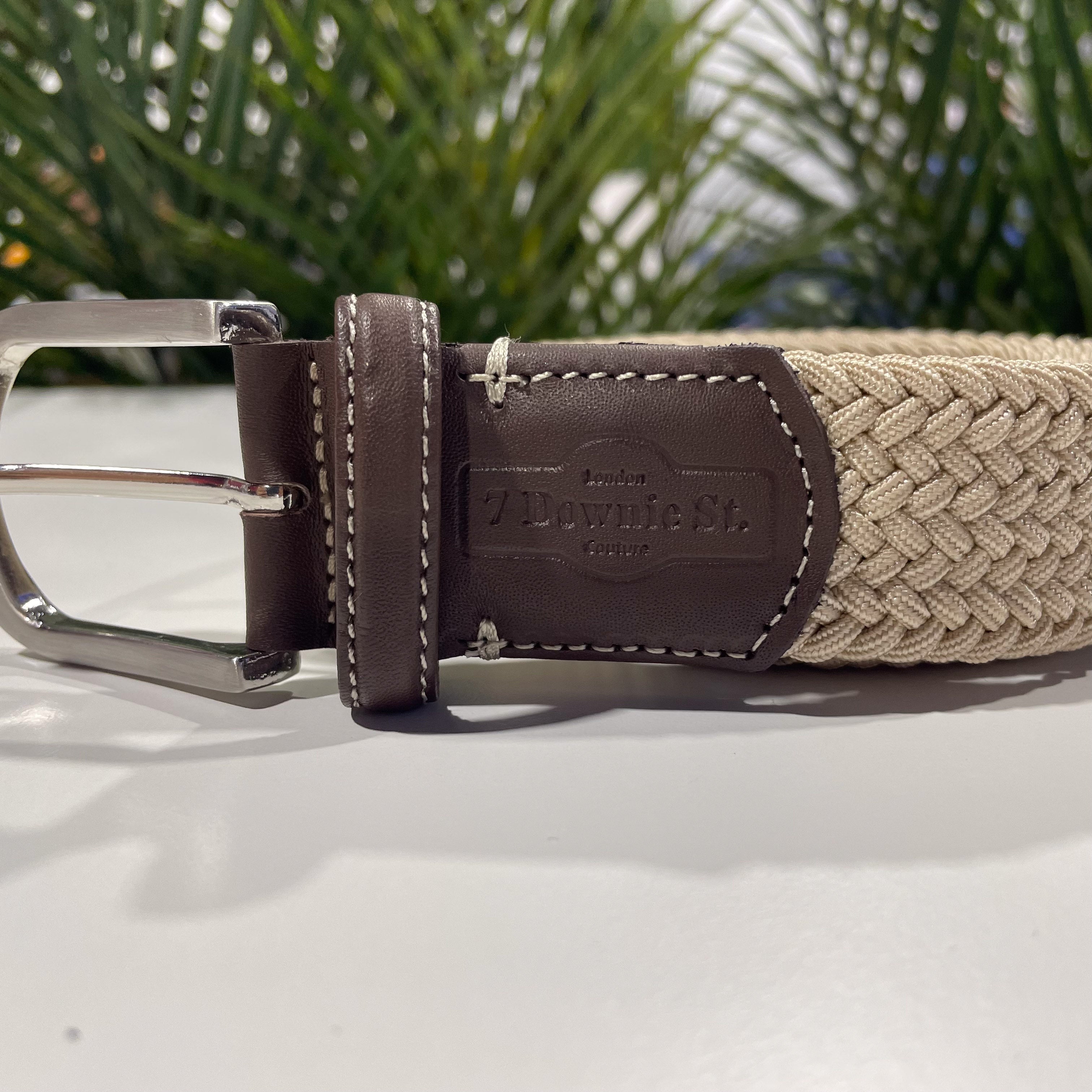 Stretch Woven Belt in Beige | Belts | Accessories | 7 Downie St.®