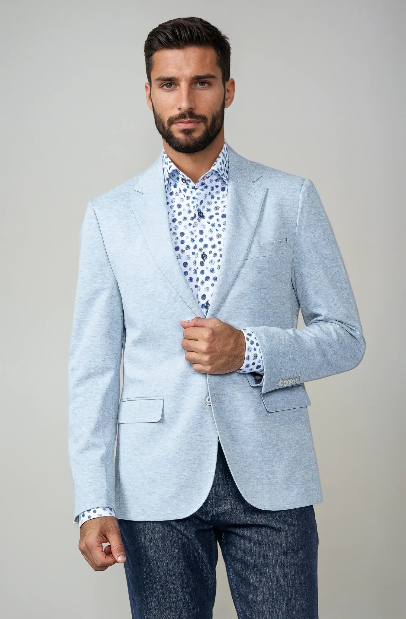 Logan Light Blue Travel Stretch Blazer – 7 Downie St.®